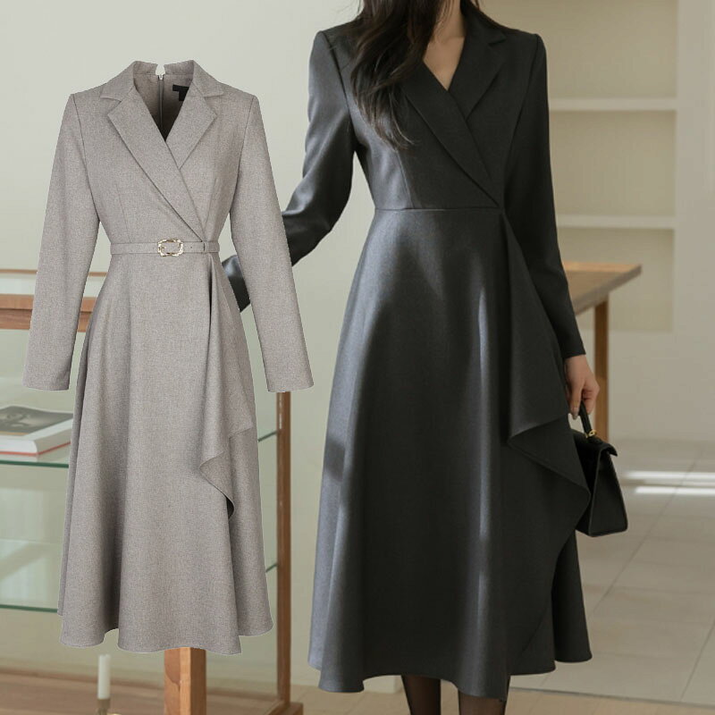 商品名 ELEGANCE RUFFLE A-LINE COLLAR NECK BELT ONE-PIECE 素材 POLYESTER 65% + RAYON 30% + SPAN 5% 注意事項 ●送料無料/関税別途発生についてご理解の上、...