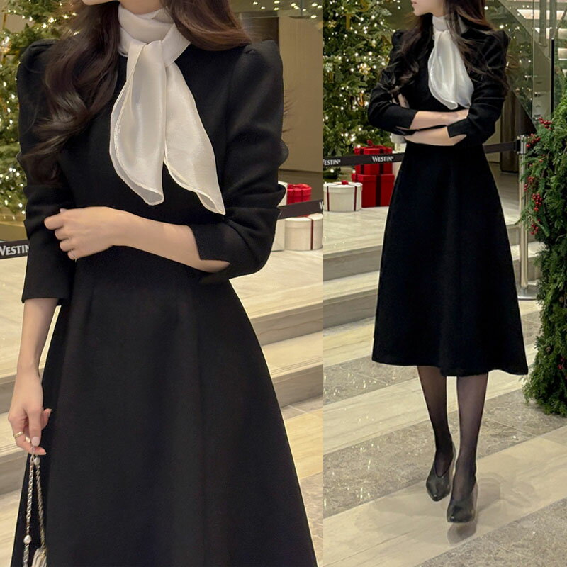 商品名 FEMININE SCARF-NECK TWEED A-LINE ONE-PIECE 素材 POLYESTER 70% + RAYON 30% 注意事項 ●送料無料/関税別途発生についてご理解の上、ご注文お願いします。 ●合計金額が...