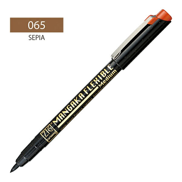 商品情報メーカー呉竹(Kuretake)サイズ11径×11mm外装サイズ：11×11×140mm色SEPIAインキ水性顔料インキ呉竹 Kuretake ZIG CARTOONIST MANGAKA FLEXIBLE MEDIUM SEPIA...