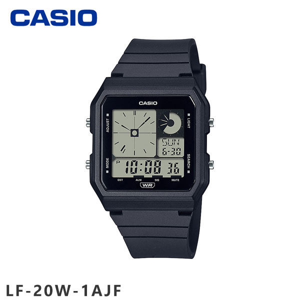 - CASIO - LF-20W-1AJF - 商品説明文 - デジタル表示の中に液晶アナログ時刻と各機能に連動したグラフィックを採用したデジタルウオッチです。 バンドの樹脂素材に再生可能な有機性資源を含むバイオマスプラスチックを使用しまし...
