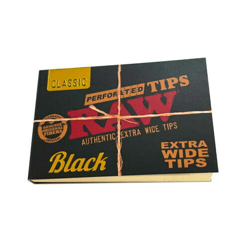 手作りたばこ用 RAW ロー ロウ クラシック・ブラック エクストラ ワイドチップス RAWのロー手巻き用クラシック・ブラック エクストラワイドチップスは、手巻きタバコを楽しむ方にぴったりのアイテムです。エクストラワイドなチップスは、しっか...