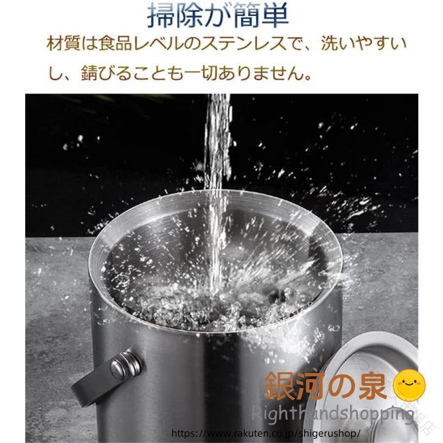 アイスペール 溶けない ステンレス製アイスバケット 氷入れ 二重構造 真空断熱 2L/3L 大容量 ハンドル付き 蓋付き 持ち運びやすい シャンパンご注意：本商品には氷を挟むクリップが付属しておらず、蓋のみとなっております。このような状態に...