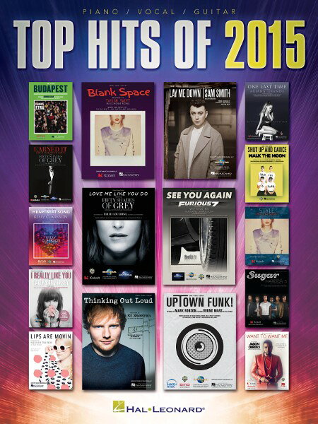 輸入・ギター・ベース・ドラム【詳細情報】Top Hits of 2015出版社Hal Leonardピアノ・ボーカル・ギター譜・JANコード：0888680081652【島村管理コード：15120250904】