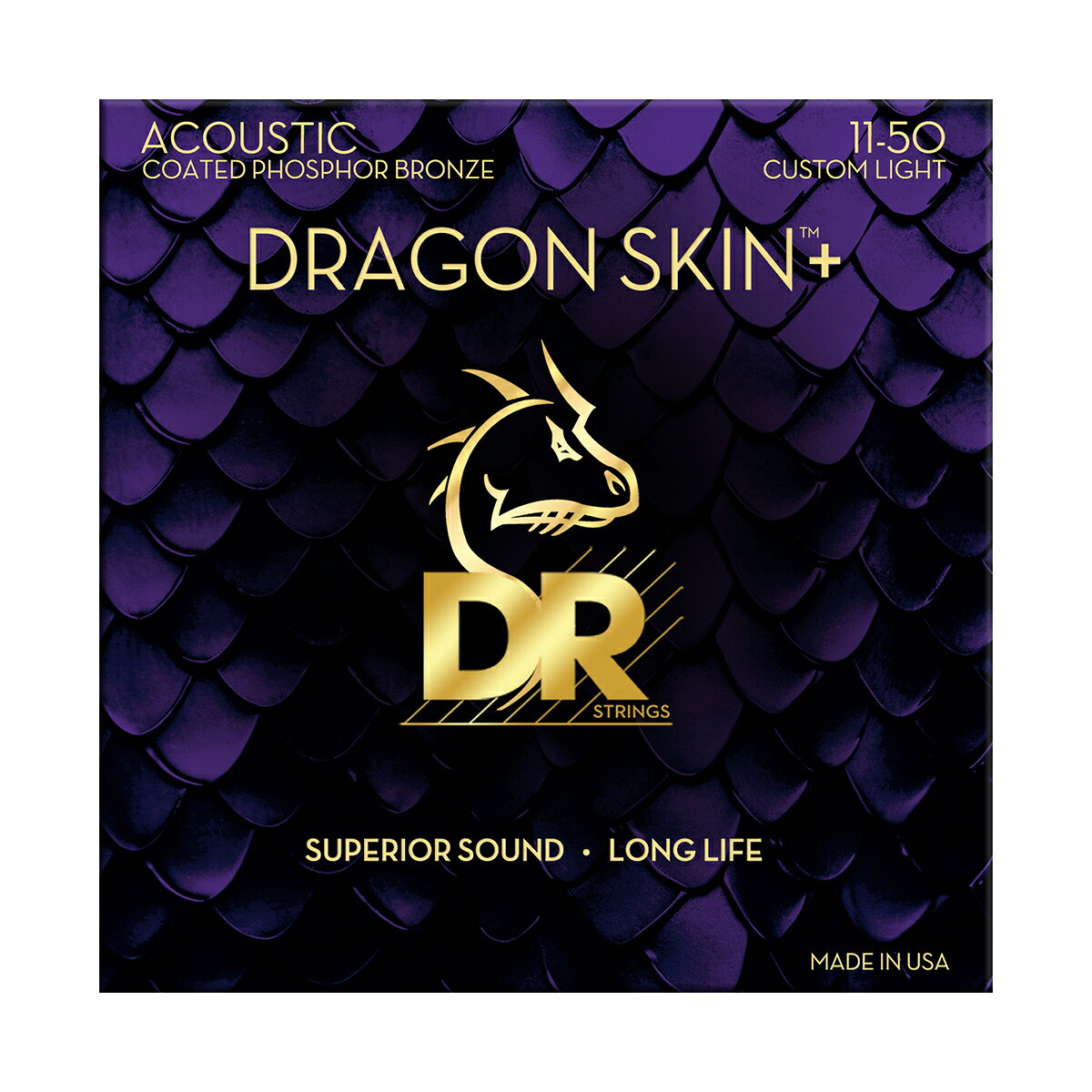 DR STRINGS Dragon Skin+弦【特徴】Dragon Skin+弦は豪快なサウンドで、弾きやすく、耐久性に優れています。 Dragon Skin+は、コアと巻き線の両方をアップグレードし、非常に音楽的でバランスのとれた、大き...