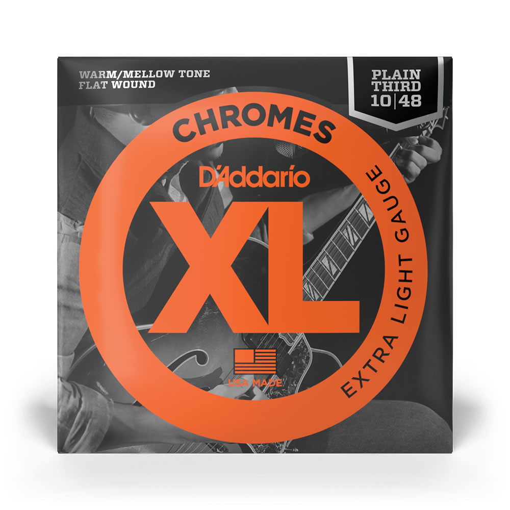 Flatwound Extra Light Plain Third【特徴】XL Chromes は、D’Addario で最も温かみがありマイルドなサウンドを奏でるエレキギター弦です。ジャズギタリストはもちろん、Gary Clark Jr....