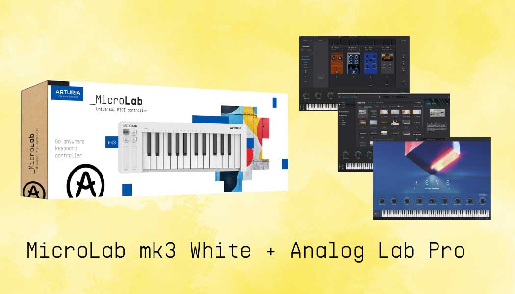 高品質な鍵盤を採用しつつ軽量、超コンパクト設計。【特徴】通常はAnalog Lab Intro(500サウンド収録)が付属しているところ、数量限定でAnalog Lab Pro (2000サウンド以上収録)がバンドル。ご自身のArturia...