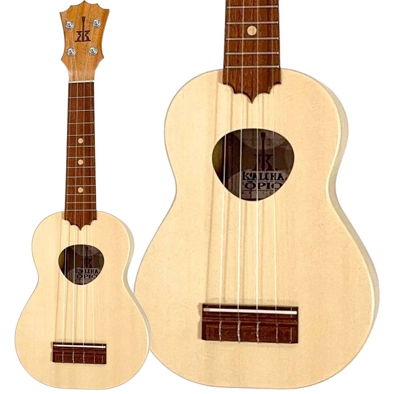 キワヤオリジナル仕様のソプラノモデルです♪【特徴】多くの方に好評を頂いているKoALOHAの「オピオ」。アカシアコア材を採用した当モデルは、弾いた時の大きな音量と抜けの良いサウンドで、単板の仕様でありながらコストパフォーマンスに優れ、本家ハ...