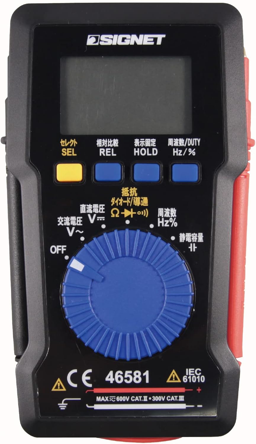 直流電圧(V)：4/40/400/600交流電圧(V)：4/40/400/600抵抗測定(Ω)：400/4k/40k/400k/4M/40M静電容量(F)：50n/500n/5u/50u/100u周波数(Hz)：5/50/500/5k/50...