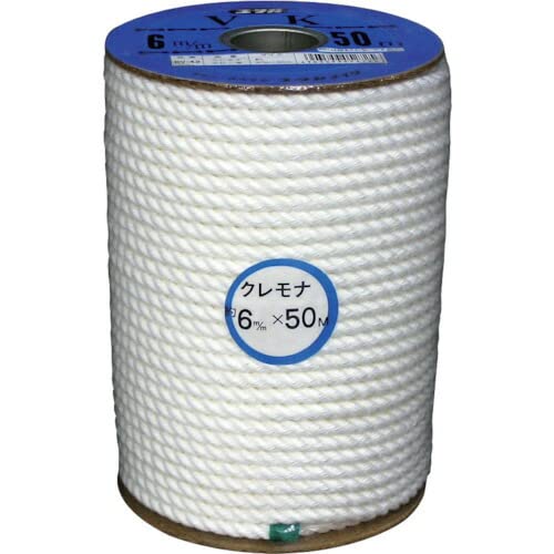 ●色：白●線径(mm)：6●長さ(m)：50●包装形態：ボビン巻●ロープの打ち方：3つ打