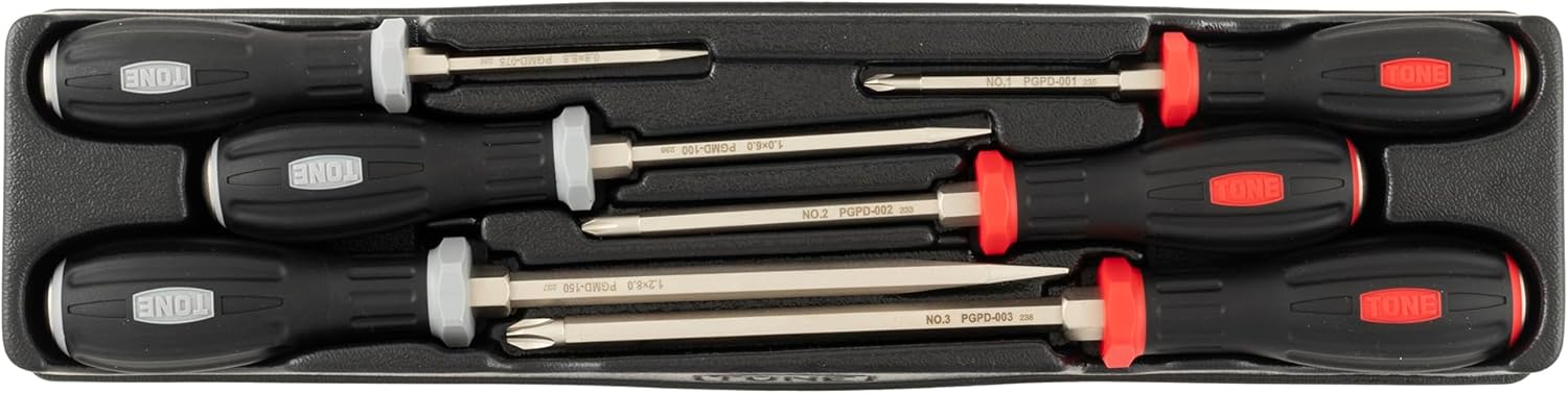 セット点数:6点セット内容:〔パワーグリップドライバー(貫通):PGMD-075、100、150〕、〔パワーグリップドライバー(貫通):PGPD-001、002、003〕収納時外観寸法(約):長さ415mm×幅105mm×高さ43mm質量:...