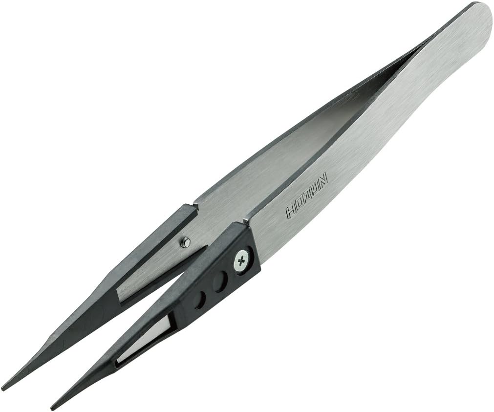 【チップ交換式×高精度0.8mm先端で精密作業に対応】P-646-Dは、用途に応じてチップを自由に交換できるチップ交換式ESDセラミックピンセットです。電子機器の組立や精密機械の修理、模型製作、アクセサリー製作など、幅広い作業に1本で対応で...