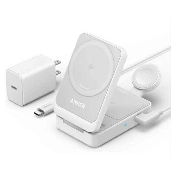 商品情報特長マグネット式ワイヤレス充電に対応の3-in-1充電器。Qi2対応のiPhone等に、従来のAnker MagGoシリーズの2倍の最大15W出力でワイヤレス充電が可能です。これ1台で、Qi2対応のiPhone (※) やワイヤレス...