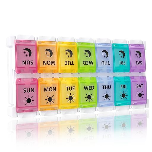 ⭐【調剤の利便性】両側のロックが開き、カバー全体が開き、各カバーを開けずに1週間分の薬を一度に調剤できます. ⭐【1日2回】ピルケース 1週間 7色透明の蓋は1週間2回分の薬を調剤するのにも役立ちます、薬 飲み忘れ防止、高齢者にとても優しい...
