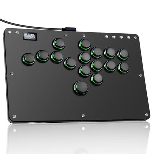【格ゲー向けのレバーレスアケコンR16ブラック】市販品と比べてボタンのレイアウトが変わった。業界でも珍しくM2ボタンが左の小指に移動、小指に慣れている方には、M2ボタンの機能を自分好みにカスタマイズ可能、超便利。ボタン枠の追加でしっかりした...