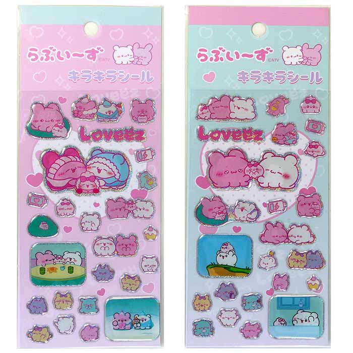 『らぶいーず』のキラキラシールが登場！ らぶいーずのキラキラした立体的なシールです！ 全2種類 各6個 12個入り 【パッケージサイズ】約180x80mm 他の商品との同時購入(同梱)は出来ません。予めご了承ください。 この商品は、ポスト投...