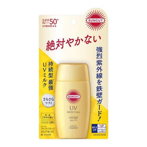 【サンカットR パーフェクトUV ミルクの商品詳細】 ●汗、水、こすれ、動きに強く抜群に落ちにくい。 ●スーパーストレッチ処方でUVカット効果が長く続く。 ●嬉しいスキンケア効果も。 ●コラーゲン、ヒアルロン酸、モイストリペアCPX配合。(...