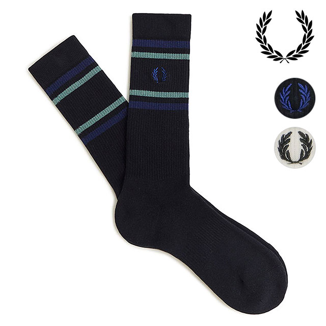 [ ブランド ] フレッドペリー 　FRED PERRY [ ジャンル ] 靴下／ソックス [ 素　 材 ] コットン79％／ポリアミド19％／エラスタン2％ 洗練されたデザインが光るミドルソックス 卓球選手として活躍した後にテニスに転向し...