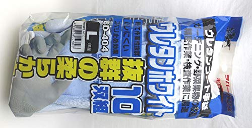 ウレタンホワイト・ホワイト L 7070・色：ブルー・サイズ：L・厚さ(mm)：0.7・ゲージ数：13・リストカラー：白●全長(cm)：25.0●手のひら周り(cm)：20.5●中指長さ(cm)：8.213ゲージ編●繊維部：ナイロン●すべり...