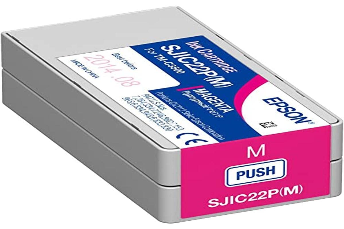 マゼンダ/-/235G484・パッケージ個数:1・TM-C3500用単色インク(マゼンタ)・重量70g・大きさ 幅46mm×奥行88mm×高さ37mmエプソン SJIC22PM TMー3500C用 インクカートリッジ(マゼンダ)