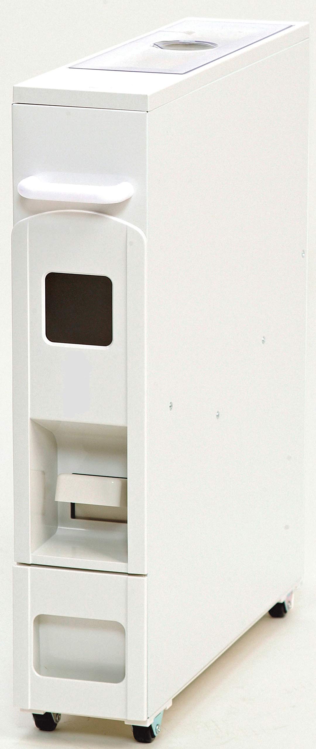 ホワイト/6/RN-368-S・パッケージ個数:1・米収納量:6kg、計量方式:1合、受皿容量:約4合幅は約10cm キッチンの様々な隙間やシンク下などにすっきりと収納できます キャスター付で付属の取っ手を使い、楽に動かすことができます ま...