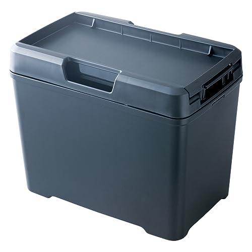 ティッシュ置き付ブラック/H215mm × W172mm × D270mm/W733・パッケージ個数:1・生産国:日本・・大容量ビッグサイズのダストボックスです。・・ティシュボックスをフタの上に設置できます。・・底面に転倒予防のおもり付き。...