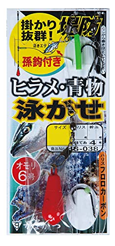 シンプル混合カラー/M/42808・号数:M・ハリス:6・幹糸:7・捨て糸:4・入数:1アジやイワシなどの生き餌で、手軽にヒラメ、青物を狙える完全仕掛です。掛かりのいい孫鈎付き。