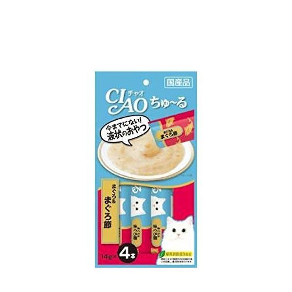 営業日3〜4日程度で発送致します。 舐めて食べられるので、子猫や高齢猫ちゃんも食べやすいおやつです。 まぐろ＆まぐろ節の味わい 【原材料】 まぐろ、まぐろ節、まぐろエキス、タンパク加水分解物、糖類（オリゴ糖等）、植物性油脂、増粘剤（加工でん...