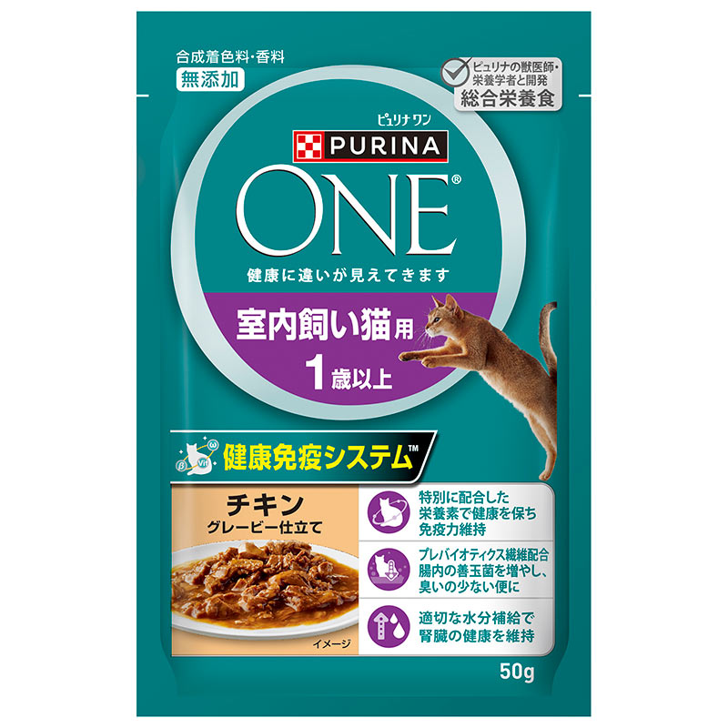総合栄養食パウチで室内飼いの悩みケア プレバイオティクス繊維配合で腸内の善玉菌を増やし便臭を軽減。 適切な水分補給で腎臓の健康を維持。 「健康免疫システム」で猫本来の健康を保ち、免疫力を維持。 ＜原材料＞ チキン、小麦たんぱく、ラム、チキン...