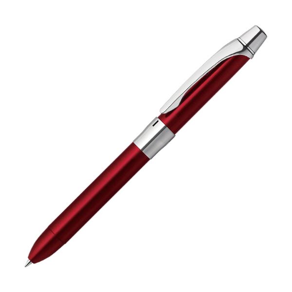 ■商品内容高級感のある多機能ペン。使う贅沢。贈る、贅沢。●2色エマルジョンボールペン0.7mm+シャープペン0.5mmの多機能ペン。軸色レッドです。●緩やかで優雅なラインのフォルムと、滑らかなしっくり感にこだわったロータリー式のスタイルが使...