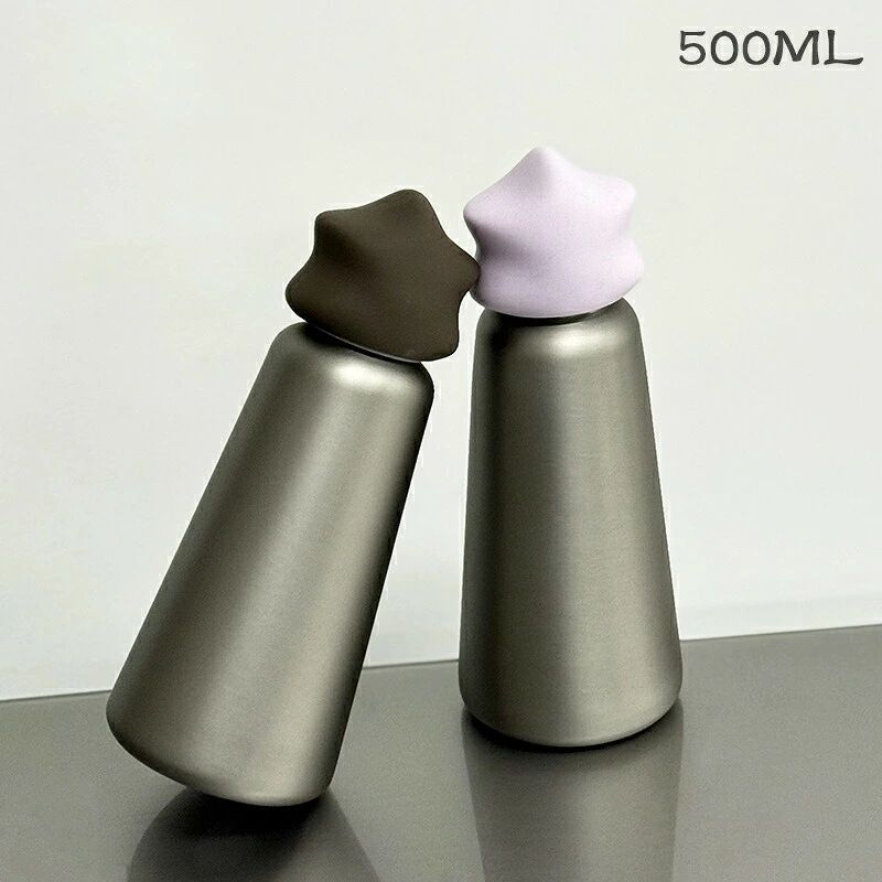ステンレスボトル 可愛い 直飲み 500ml 軽量 保冷 保温 漏れなし 持ち運び 星型フタ おしゃれ 通勤 旅行スリム＆スタイリッシュなカラーがお洒落なシリーズです。【たっぷり容量】500mlたっぷり容量、しっかり保温冷でき、すぐに水分補...