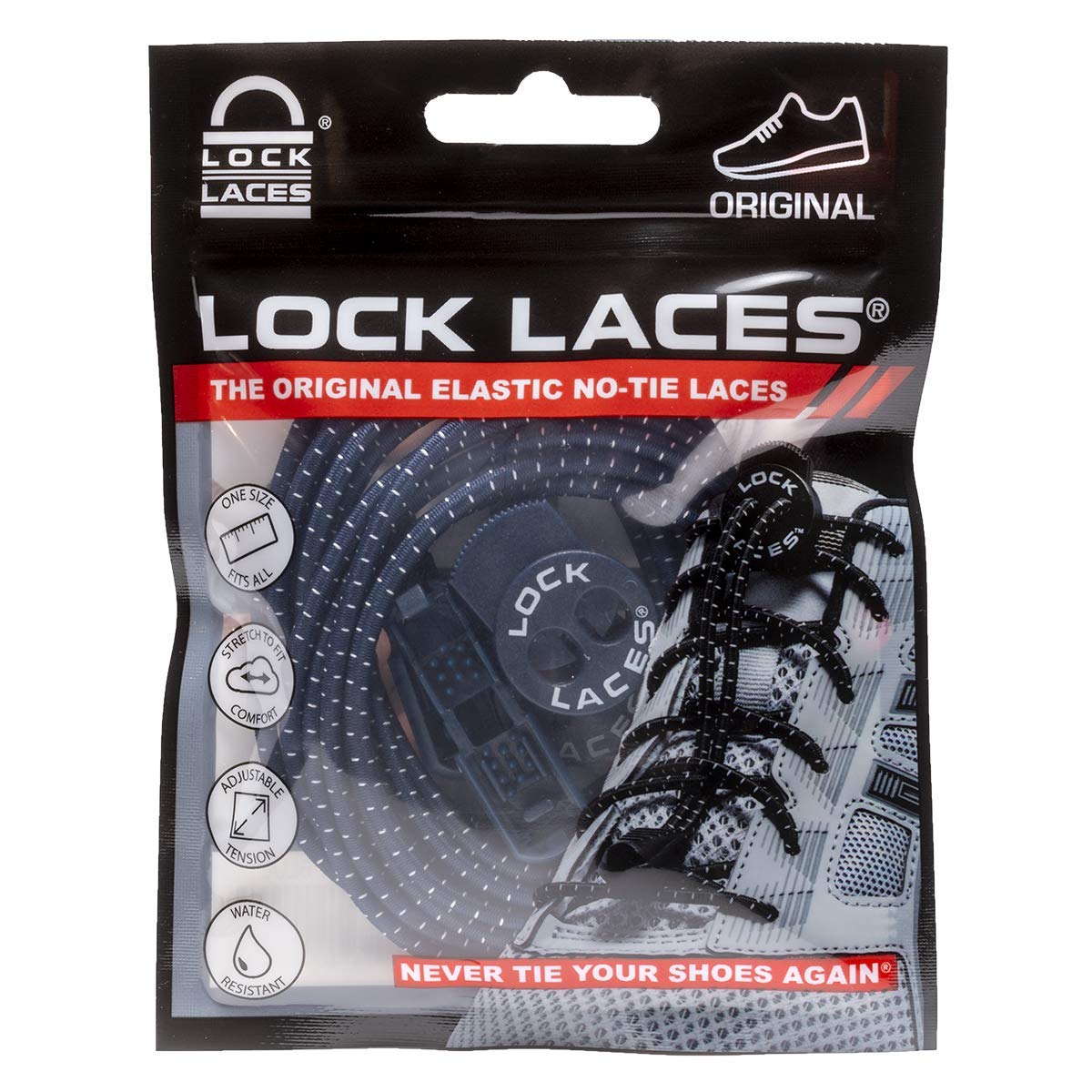 Lock Laces ロックレース 靴紐 結ばない 靴ひも くつひもネイビーブルー ワンタッチで調節が可能です Lock Laces ロックレース 靴紐 結ばない 靴ひも くつひもネイビーブルー ☆Lock Laces ロックレース 靴紐 ...