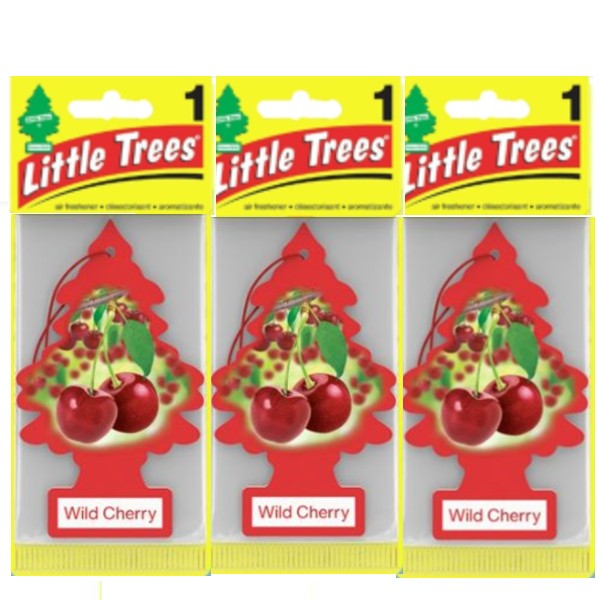Little Trees リトルツリーエアフレッシュナー Wild Cherry ワイルド・チェリー USDM 3枚セット Made in USA 車用 芳香剤 濃厚で甘酸っぱさが絶妙な、もぎたてチェリーのジューシーな香り！ Little ...