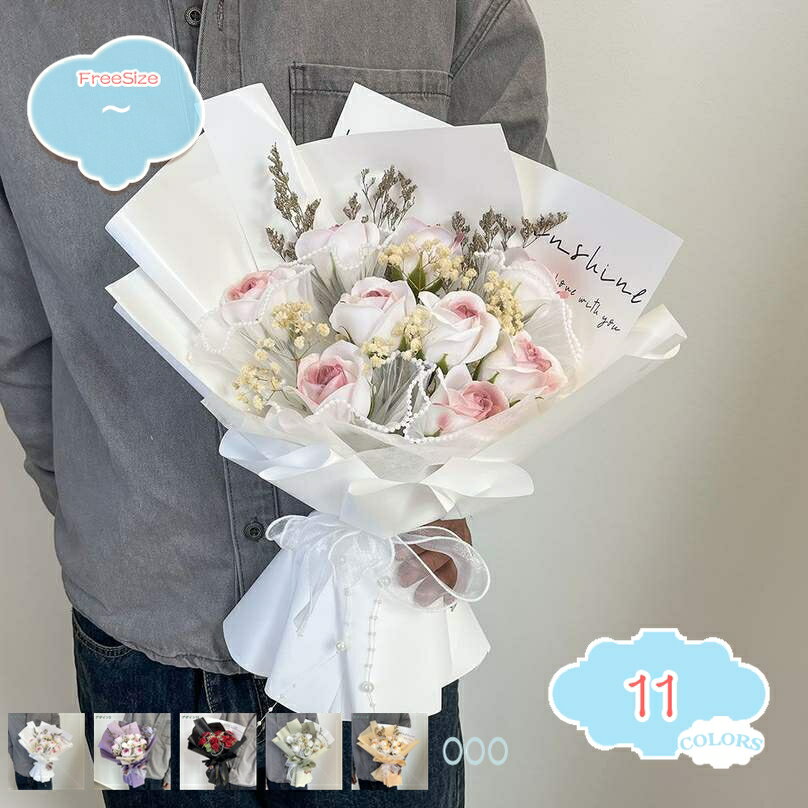 メイン素材：石花●花数：9 。 花材：ソープフラワー　、ドライフラワー●枯れないお花：生花にそっくり、石鹸素材から作られた観賞用のソープフラワーです。お手入れ不要で枯れることがありません。●特別な日、大切な方へ：誕生日、先生の日、母の日、結...
