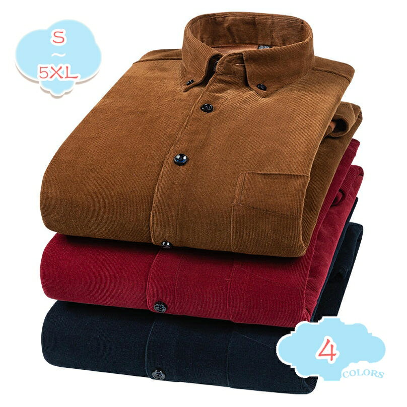 表地：ポリエステルメイン素材：ポリエステルサイズ: M=39 L=40 XL=41 2XL=42 3XL=43 4XL=44 5XL=45 【裏起毛シャツ】生地が軟らかくて、とっても着心地が良く、デザインが無地でシンプルなのでコーデしやすい...