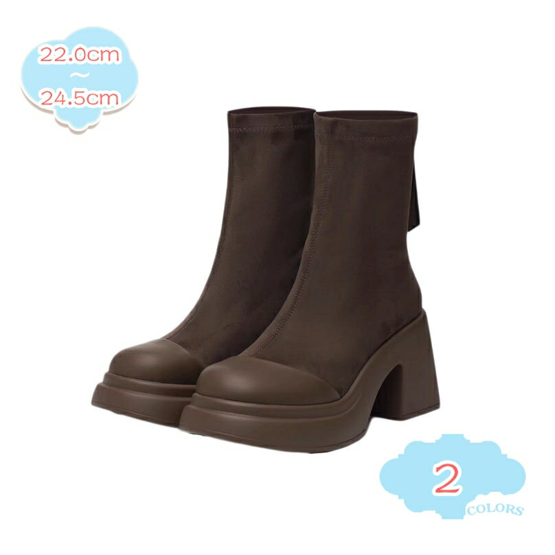 表地：スウェードメイン素材：布★ヒールのタイプ ：太めヒール、 厚底◆ヒールの高さ：約6.5cm ◆ストームの高さ：約2cm　対象: レディース、ガールズ ★サイズ：22.5cm/23cm/23.5cm/24cm/24.5cm/25cm★簡...