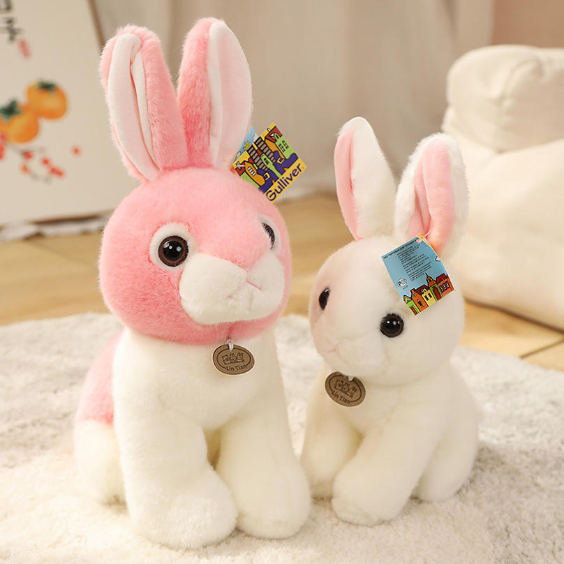 メイン素材：モケット●サイズ：20cm 30cm 40cm；●表地：モケット；●中材：PPコットン；通気性のある素材を使用しています。非常に柔らかく、洗濯機で洗うことが可能です。【可愛いウサギ】柔らか可愛いウサギの抱き枕はあなたの楽しい遊び...