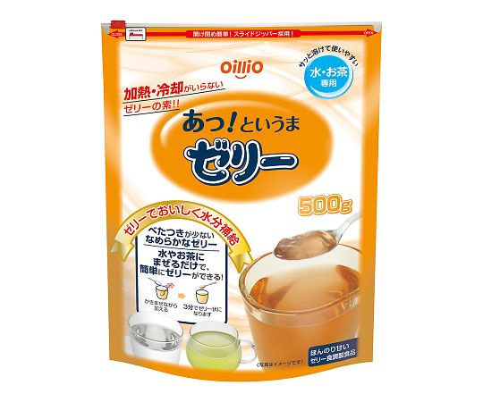 ●水やお茶に粉末を加えて3分程度おくだけでゼリーが作れます。●入数：1パック（500g入）●原材料：砂糖・デキストリン・ゲル化剤（アルギン酸Na・増粘多糖類）・クエン酸Ca・酸味料・甘味料（アセスルファムK・ネオテーム）●※水・お茶専用（4...