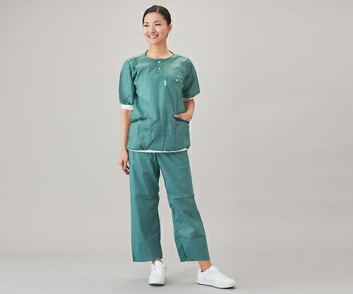 ●ディスポーサブルの手術着です。●ニットカフが袖口・裾に付いていますので、着用時のフィット感があります。●型番：22610●サイズ：S●着丈：74●胸囲：107●入数：1袋（12枚入）●材質：PP（ポリプロピレン）●左胸ボタン付き・両腕ポケ...