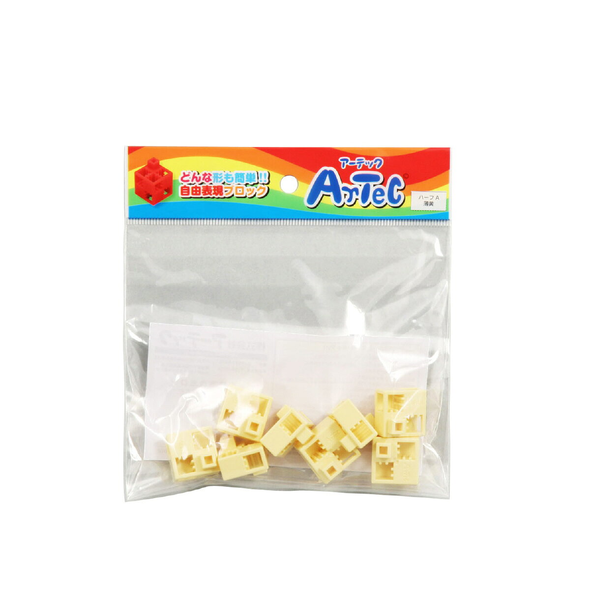 商品サイズ（単位mm)：ブロック ハーフA：W20×H20×D10mm