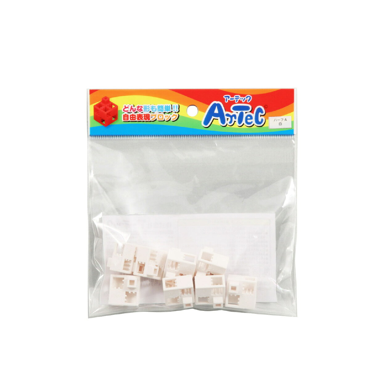 商品サイズ（単位mm)：ブロック ハーフA：W20×H20×D10mm