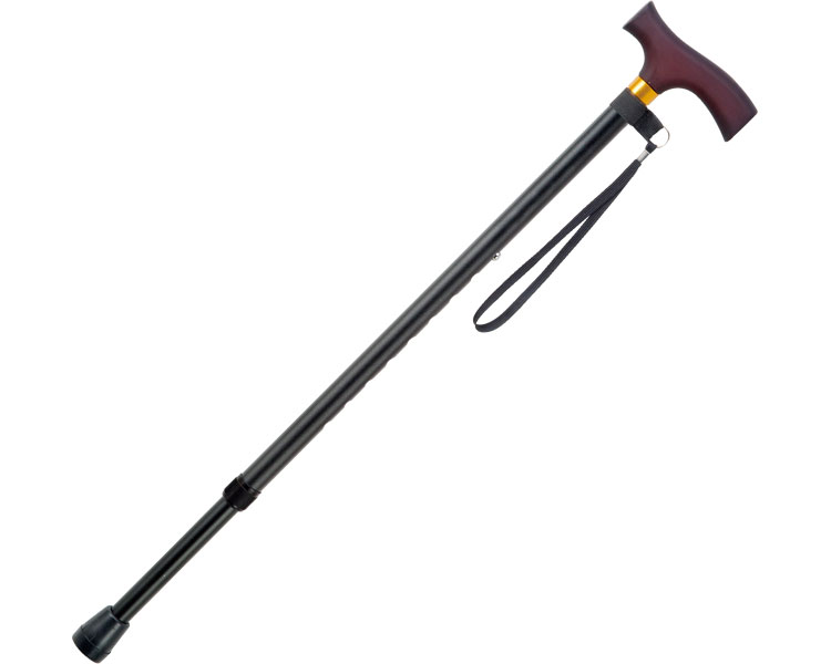 商品の仕様●サイズ／長さ73〜93cm（9段階／2.5cm）、グリップ長さ：約12.5cm、ゴムチップ底径：約3.2cm●パイプ径／上部：2.2cm、下部：1.9cm●重さ／約330g●材質／支柱：アルミ、握り部：木製、ストラップ：ナイロン...