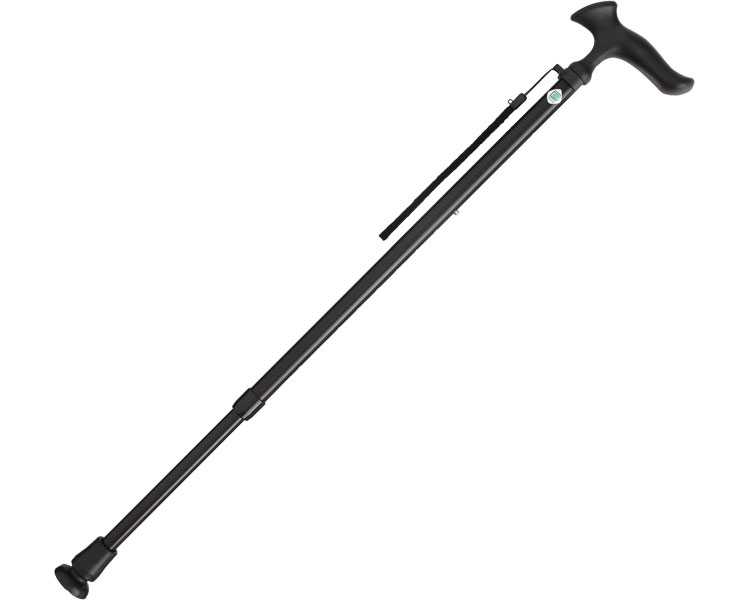 商品の仕様●サイズ／長さ約73〜95.5cm（10段階／2.5cm）、グリップ長さ：12.5cm、ゴムチップ底径：約4cm●パイプ径／上部：1.9cm、下部：1.6cm●重さ／約270g●材質／本体：アルミ、グリップ：ポリプロピレン、ストラ...