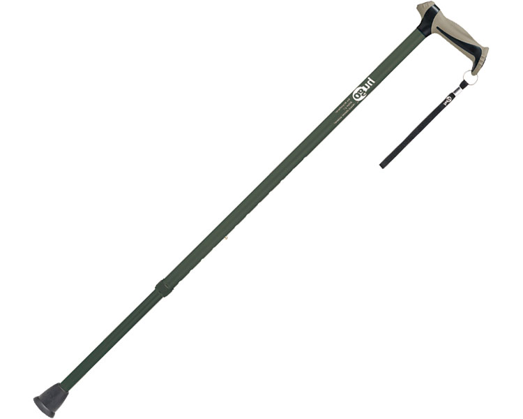 商品の仕様●サイズ／長さ68〜96cm（12段階）、グリップ長さ：14.3cm、ゴムチップ底径：約4.5cm●パイプ径／上部：2.2cm、下部：1.9cm●重さ／395g●材質／本体：アルミ、グリップ：TPR・PP、ストラップ：ナイロン、先...