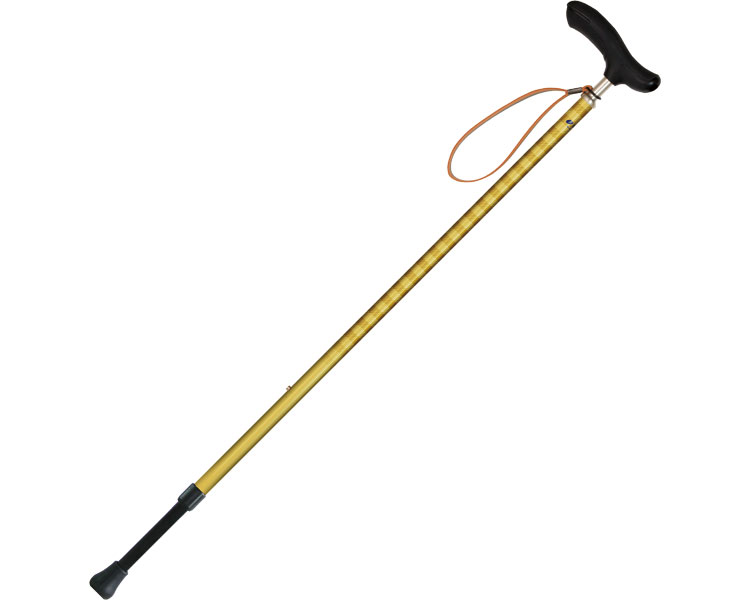 商品の仕様●サイズ／長さ75〜90cm（7段階／2.5cm）、グリップ長さ：12.5cm、ゴムチップ底径：3.0cm●パイプ径／上部：1.8cm、下部：1.6cm●重さ／245g●材質／グリップ：PP・エラストマー、シャフト：アルミ●適応ゴ...