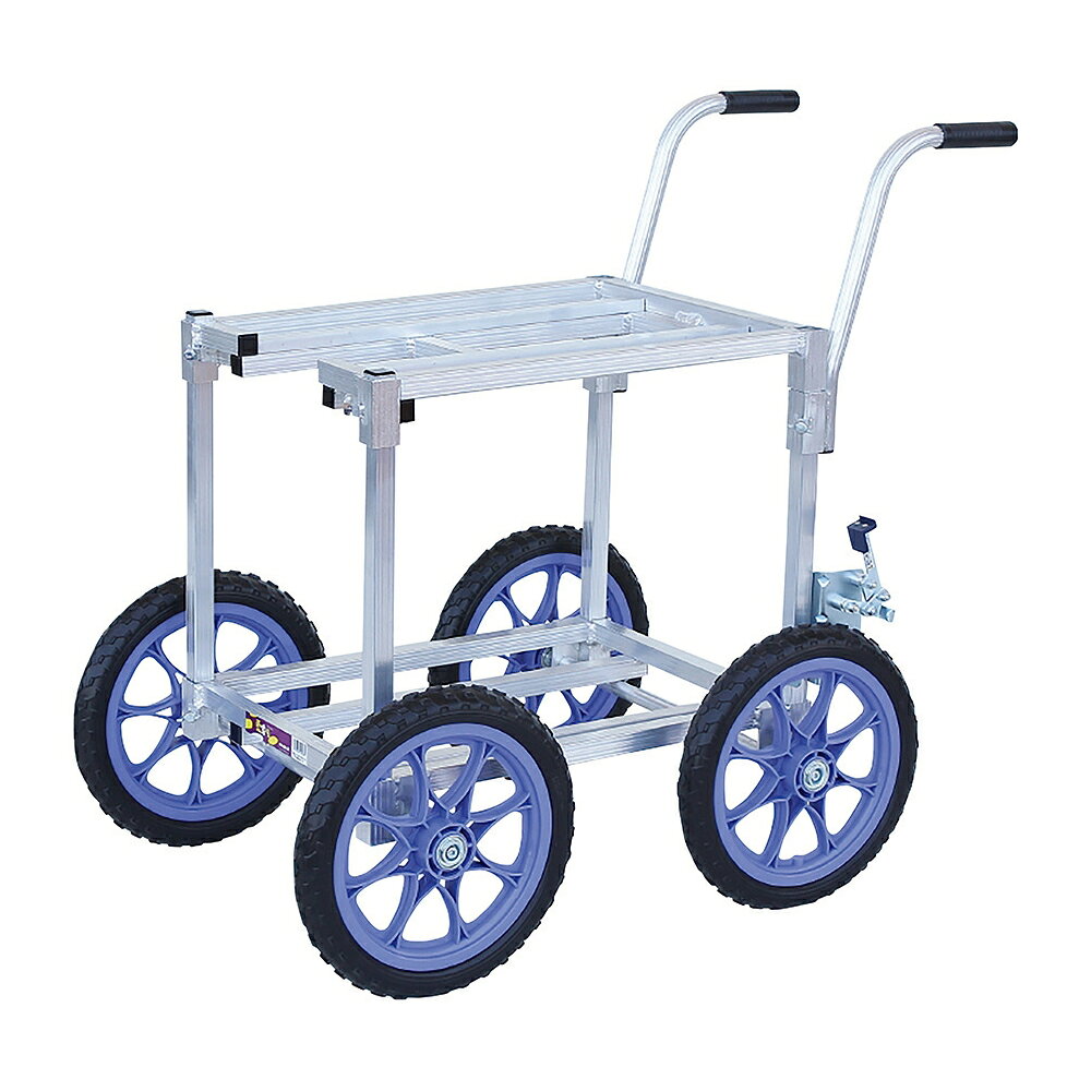 愛菜号 園芸用台車 CHR-40-14 その他■特徴■●上段前側に手の入るスペースがあり、下段でのコンテナの取り扱いが容易です（上段は高さ調節可能）。●パーキングブレーキ付です。■仕様■●積載重量（kg）：100●重量（kg）：8.3●フレ...