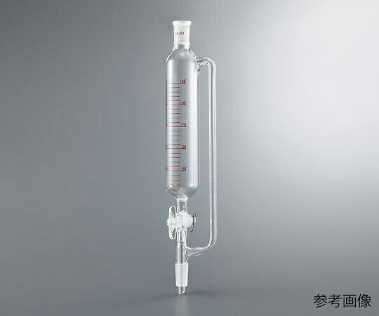 円筒分液ロート（平衡型・ガラスコック）　60mL アズワン■特徴■■仕様■●容量（mL）：60●摺合（上・下部）：15/25●目盛範囲（mL）：0〜60●目盛単位（mL）：1●材質：硼珪酸ガラス-1