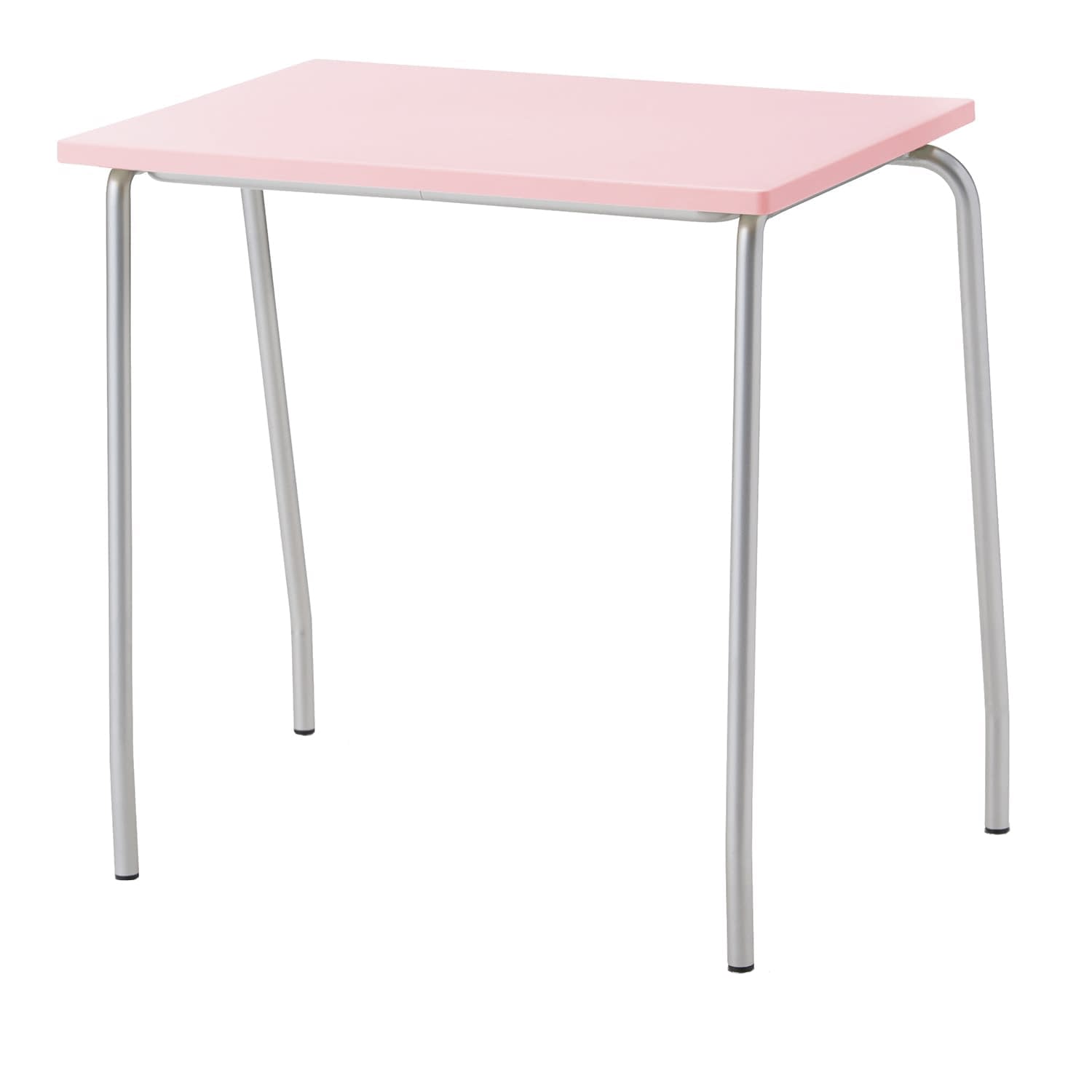樹脂天板パーソナルテーブル（固定脚） ノーリツイスTT-16F-PK(ピンク)●軽量な樹脂（ポリプロピレン）天板のキャスター付テーブル。