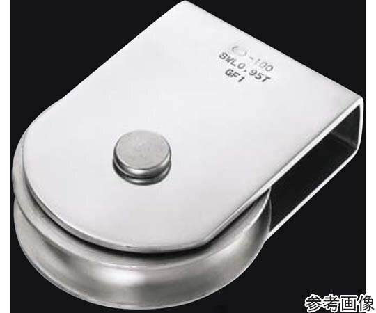 ●材質：SUS304ステンレス●質量（g）：370●車径（mm）：50●シーブ幅（mm）：20●使用ロープ径（mm）：14●d（mm）：12.8●L1（mm）：75●B（mm）：45●t（mm）：29●使用荷重（kg）：300●画像は代表画...