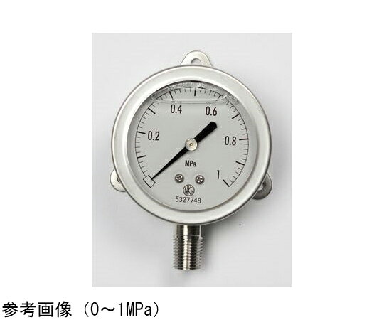 ●本器は、内部機構を充填液に浸漬した圧力計で、ステンレス鋼製のケース内に充填したグリセリンが可動部の振動を抑制し、リンク機構の磨耗を防ぎます。計器寿命を縮める振動下でのご使用に適した、高耐久な圧力計です。●大きさ（mm）：Φ60●形状（取付...