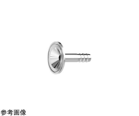 ●食品用配管部材●内外#320〜#400●バフ研磨仕上げ●サニタリー配管用 片側ヘルール接続×片側ホース接続用 異径アダプター●OD1：17.3●OD2：16.3●ID1：14●ID2：35.7●A：50.5●Mass kg：0.086●S...